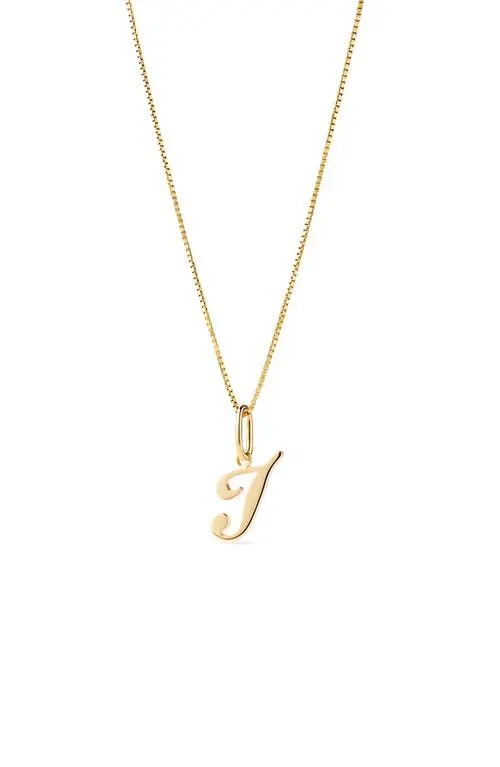 ANA LUISA Solid Yellow Gold Script Letter Pendant Necklace - I
