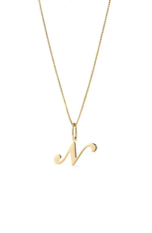 ANA LUISA Solid Yellow Gold Script Letter Pendant Necklace - N