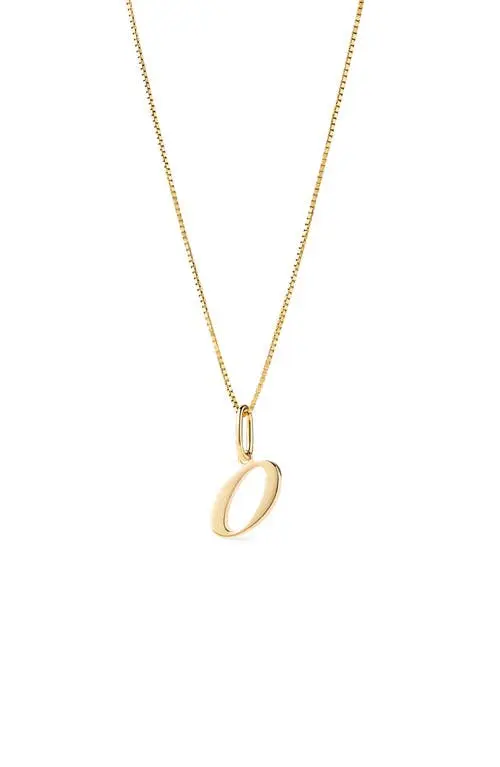 ANA LUISA Solid Yellow Gold Script Letter Pendant Necklace - O