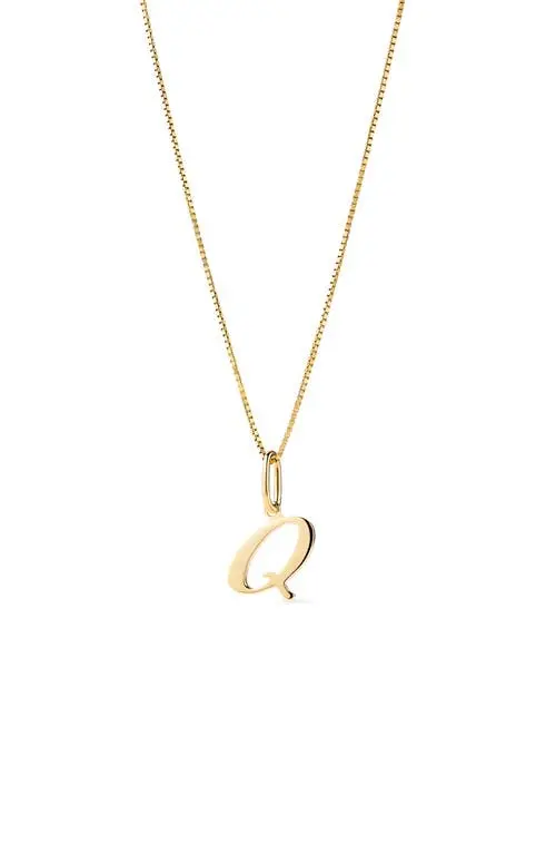 ANA LUISA Solid Yellow Oldscript Letter Necklace - Q