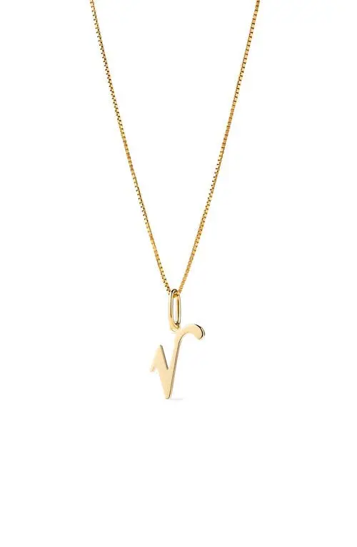 ANA LUISA Solid Yellow Oldscript Letter Necklace - V