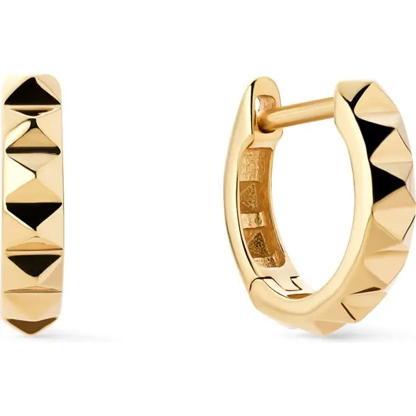 ANA LUISA Solid Pyramid Huggie Hoops - Gold