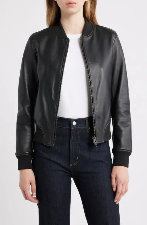 Frye Classic Leather Bomber Jacket