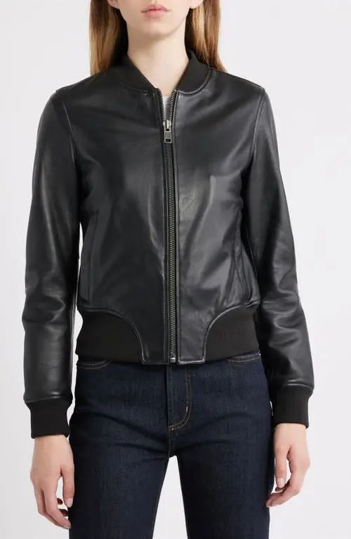 Frye Classic Leather Bomber Jacket