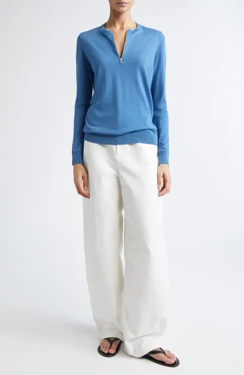 Partow Mallory Half-zip Sweater - Cerulean