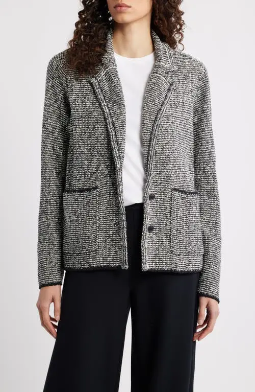 Eileen Fisher Cotton Blend Tweed Jacket