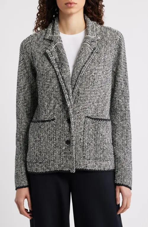 Eileen Fisher Cotton Blend Tweed Jacket