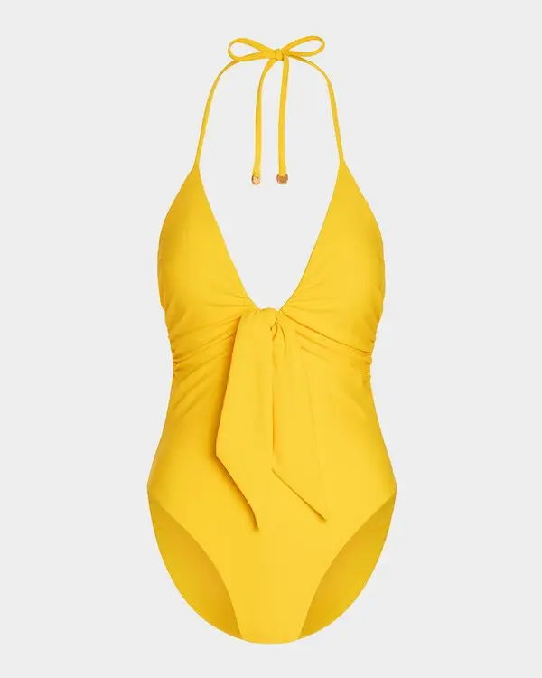 Ramy Brook Nilli Tie-front One-piece Swimsuit - Sunglow