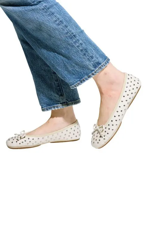 Yosi Samra Stella Studded Ballet Flat - Bone