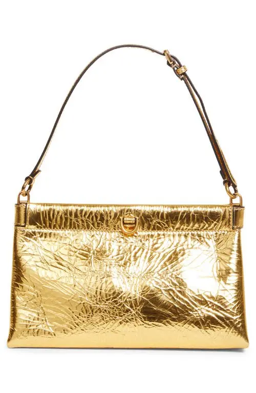 Etro Crinkled Metallic Leather Clutch