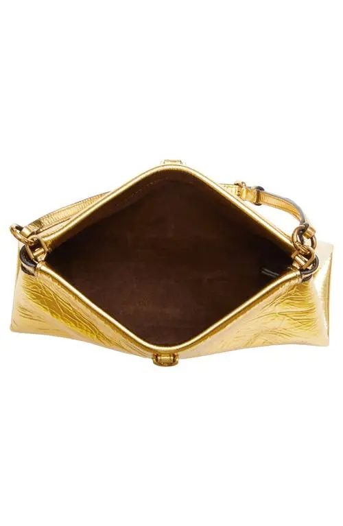 Etro Crinkled Metallic Leather Clutch