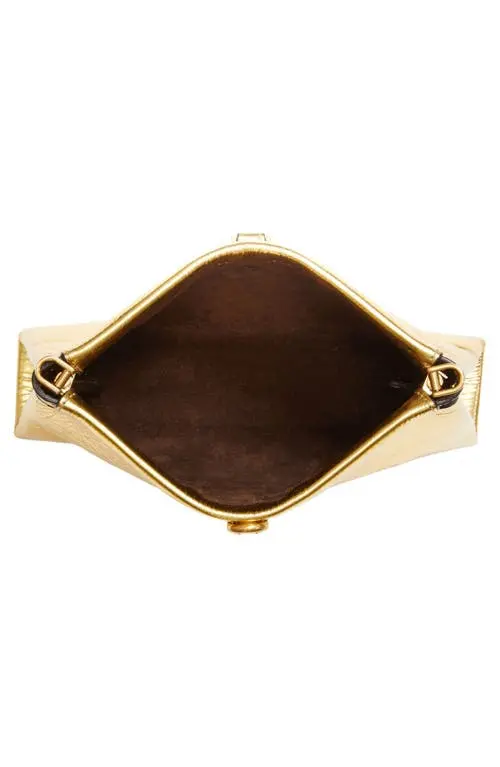 Etro Mini Talk Metallic Leather Clutch