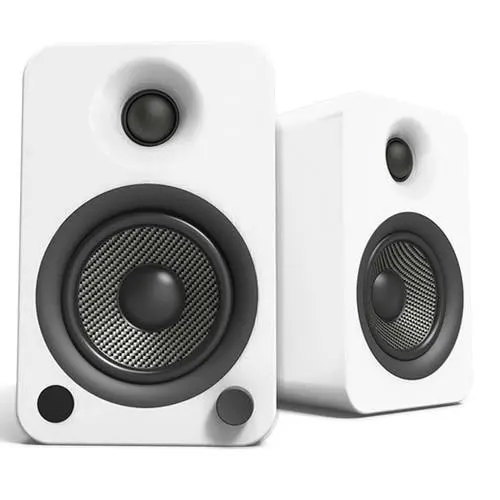 KANTO Yu4 Powered Bookshelf Speakers With Built-in Bluetoothpair - Matte White
