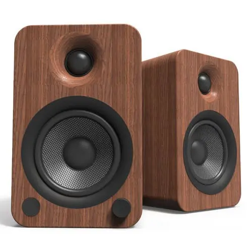 KANTO Yu4 Powered Bookshelf Speakers With Built-in Bluetoothpair - Walnut