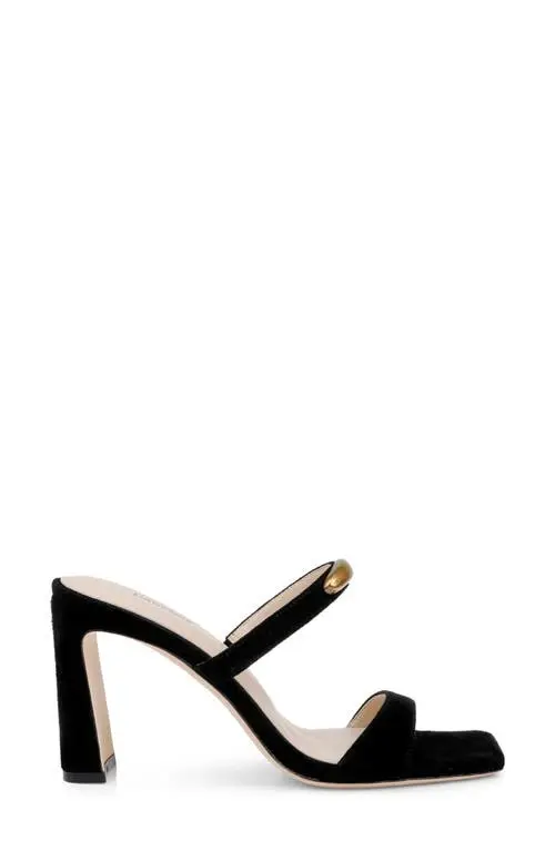 L'Agence Catriona Block Heel Sandals - Black Suede