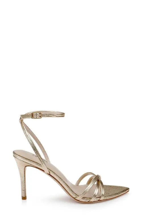L'Agence Ankle Strap Sandal - Gold Lizard
