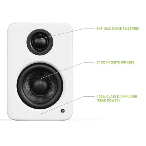 KANTO Yu2 Powered Desktop Speakerspair - Matte White