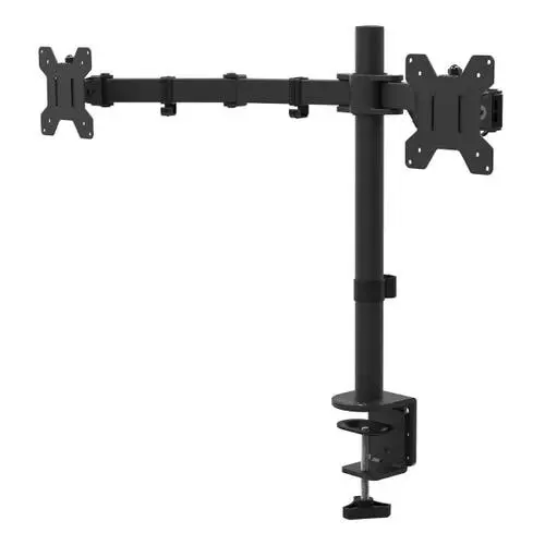 KANTO Adjustable Dual Arm Desktop Monitor Mount - Black