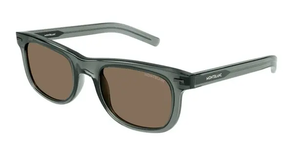 Montblanc Rectangular Full Rim Sunglasses - Grey Grey Brown/brown (mb0260s/004)