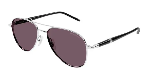 Montblanc Aviator Sunglasses - Silver/violet (mb0345s/002)