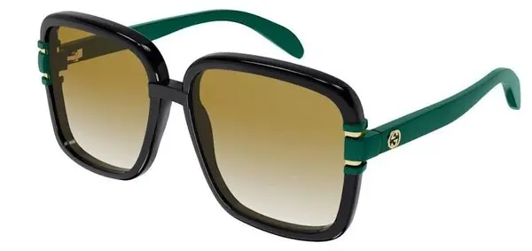 Gucci Square Frame Sunglasses - Black/green (gg1066s/003
