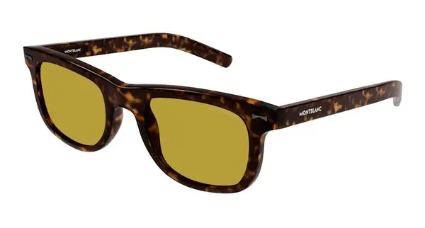 Montblanc Rectangular Havana Sunglasses - Havana Havana Yellow/yellow (mb0260s/002)