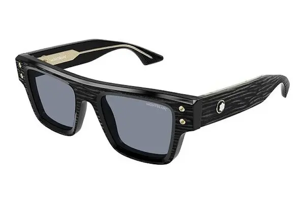 Montblanc Square Sunglasses - Black Black Grey/grey (mb0253s