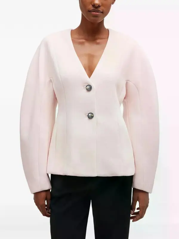GANNI V-neck Buttoned Blazer
