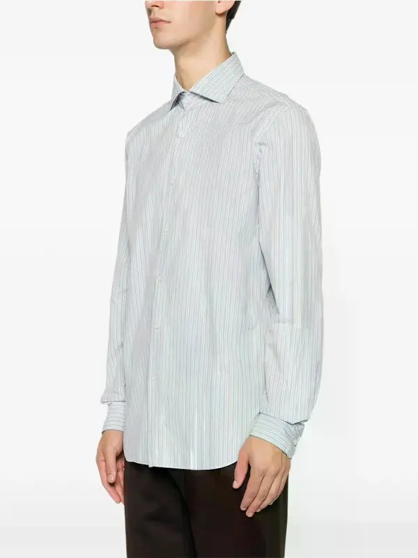 DELL'OGLIO Striped Buttoned Shirt - Blue