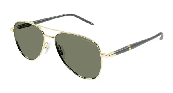 Montblanc Aviator Sunglasses - Gold/green (mb0345s/004)
