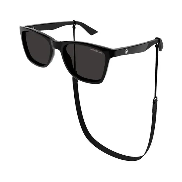 Montblanc Square Frame Sunglasses - Black Black Grey/grey (mb0399s