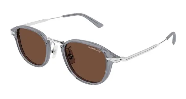 Montblanc Square Sunglasses - Grey Silver/brown (mb0336s/004)