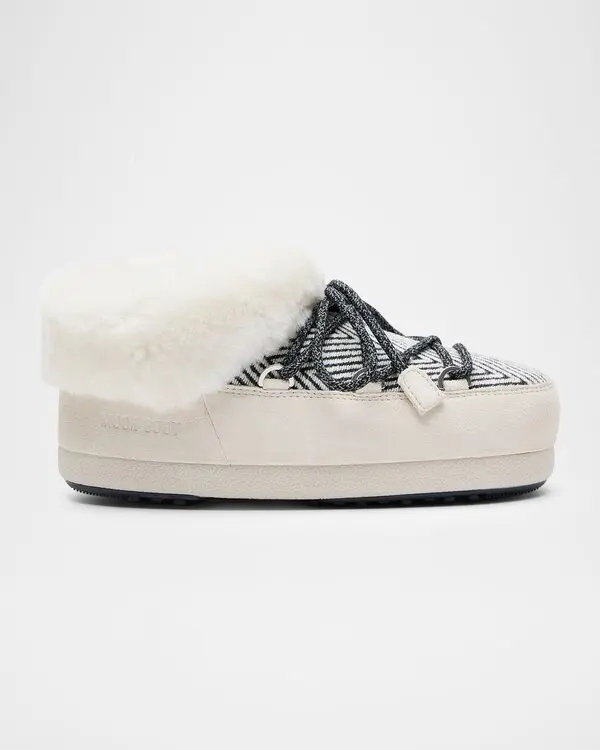 Moon Boot X Guest In Residence Evx Suede Faux Fur Mules - White Sand