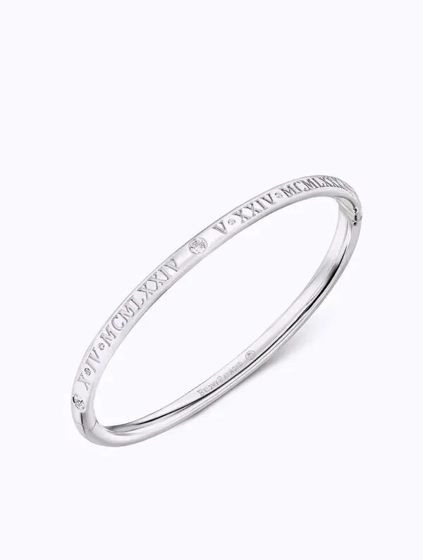 BRIONY RAYMOND Slim Memoir Story Bangle - 18 Karat White Gold