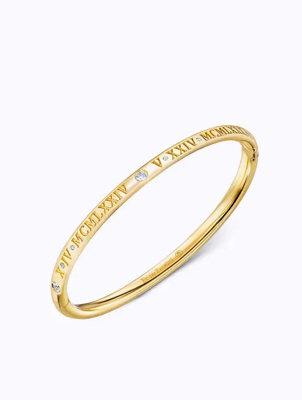 BRIONY RAYMOND Slim Memoir Story Bangle - 18 Karat Yellow Gold
