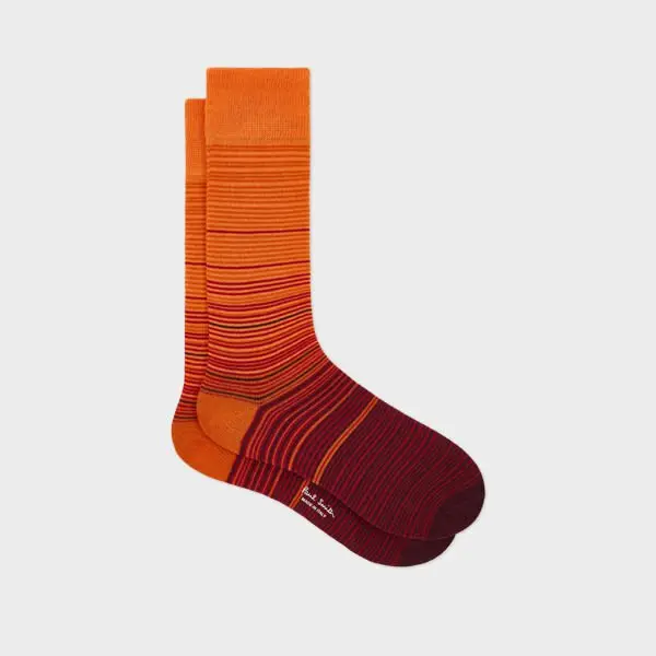 Paul Smith Gradient Stripe Crew Socks - Orange