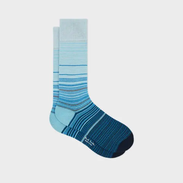 Paul Smith Gradient Stripe Crew Socks - Blue