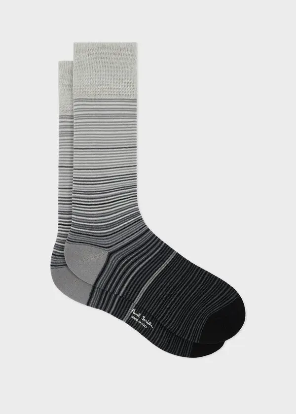 Paul Smith Gradient Stripe Socks - Grey