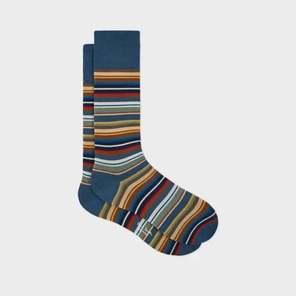 Paul Smith Striped Socks - Blue