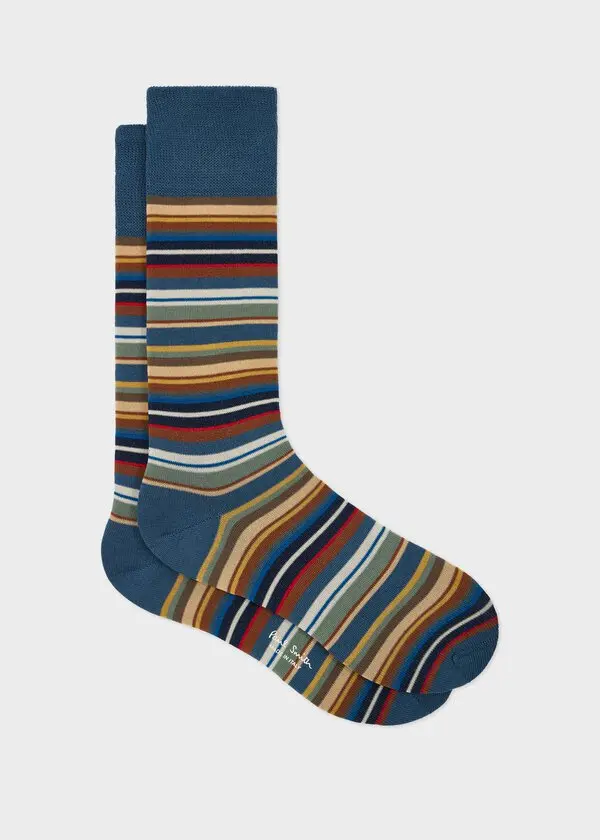 Paul Smith Striped Socks - Blue