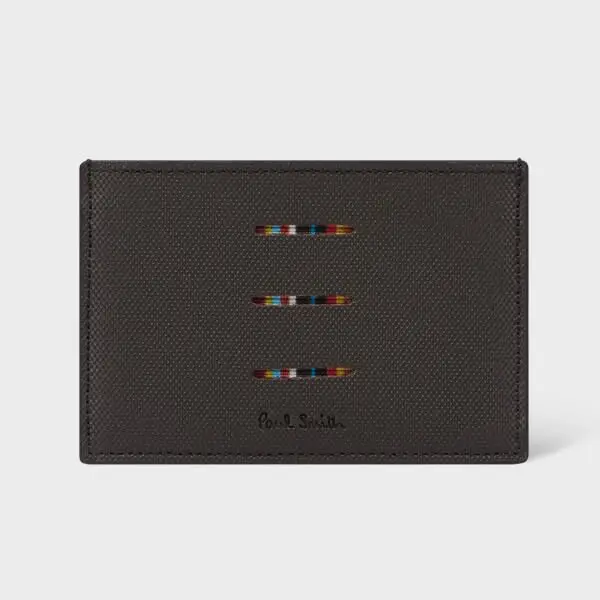 Paul Smith Signature Stripe' Cutout Card Holder - Brown