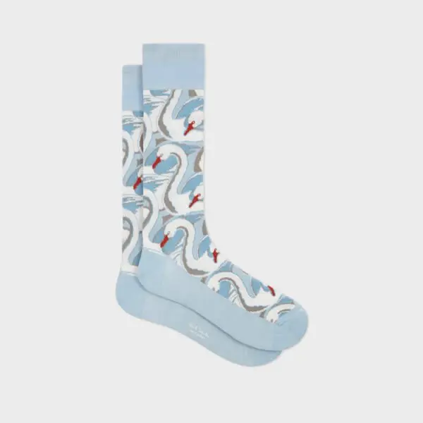 Paul Smith Sky 'swan' Socks - Blue