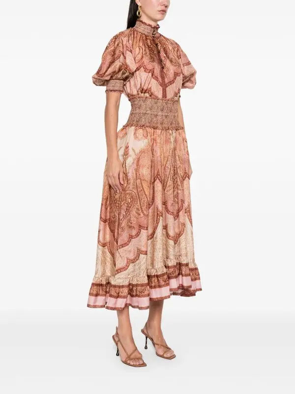 Zimmermann Wanderlust Silk Maxi Skirt - Red