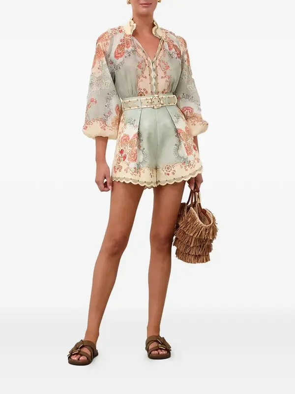 Zimmermann Daylight Printed Blouse - Sky Blue