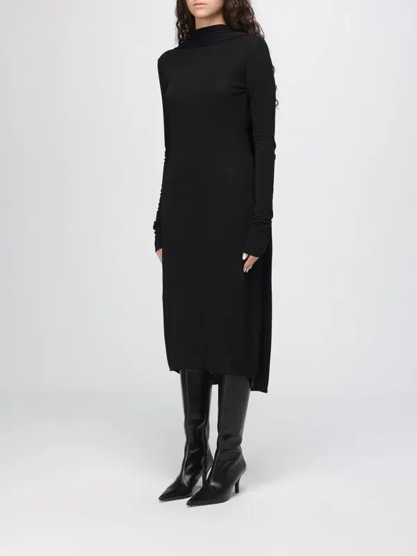 TOTEME Long Sleeve Midi Dress - Black