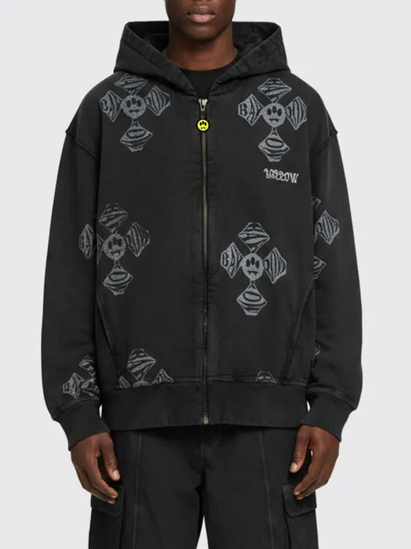 BARROW Printed Zip-up Sweatshirt