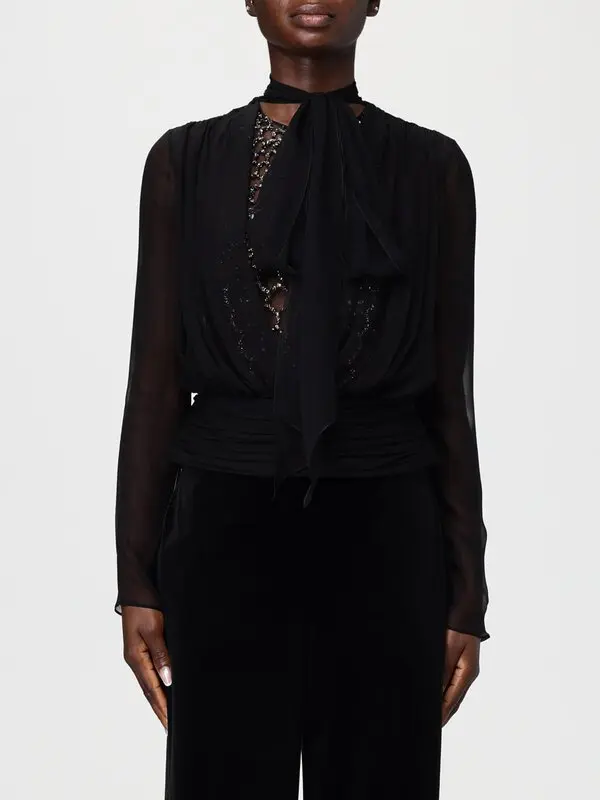 Alberta Ferretti Draped Top - Black