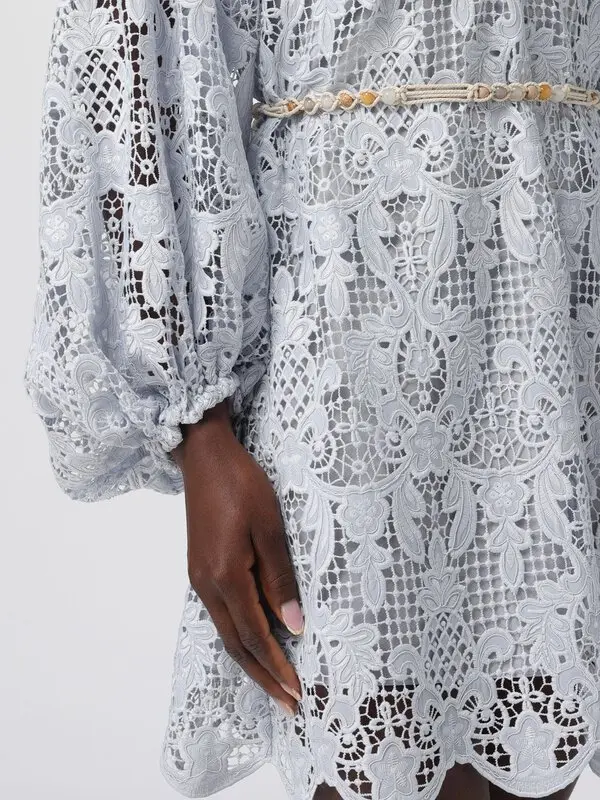 Zimmermann Lace Mini Dress In Gnawed Blue - 39% Off | Editorialist