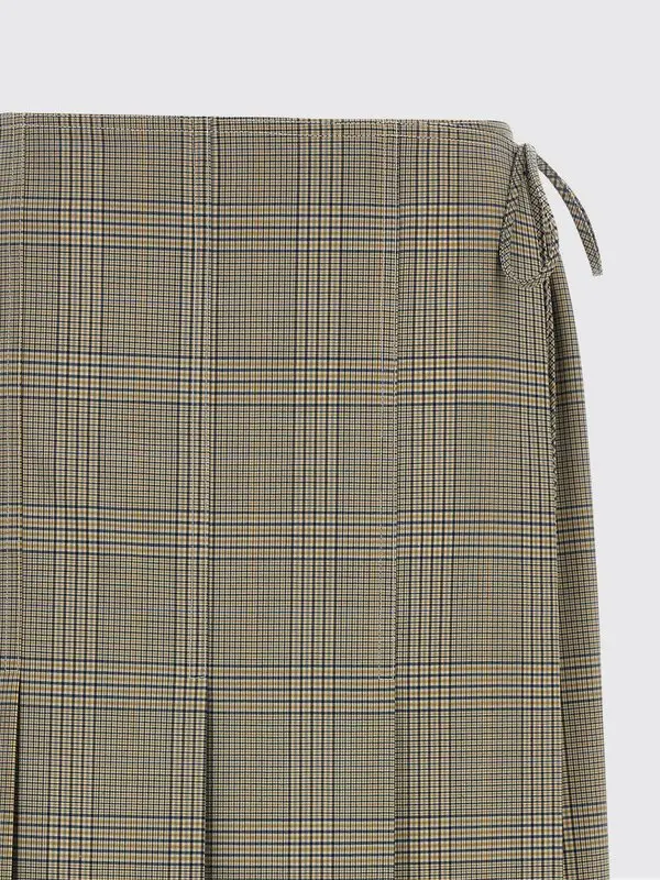 Marni Plaid Pleated Midi Skirt - Grey