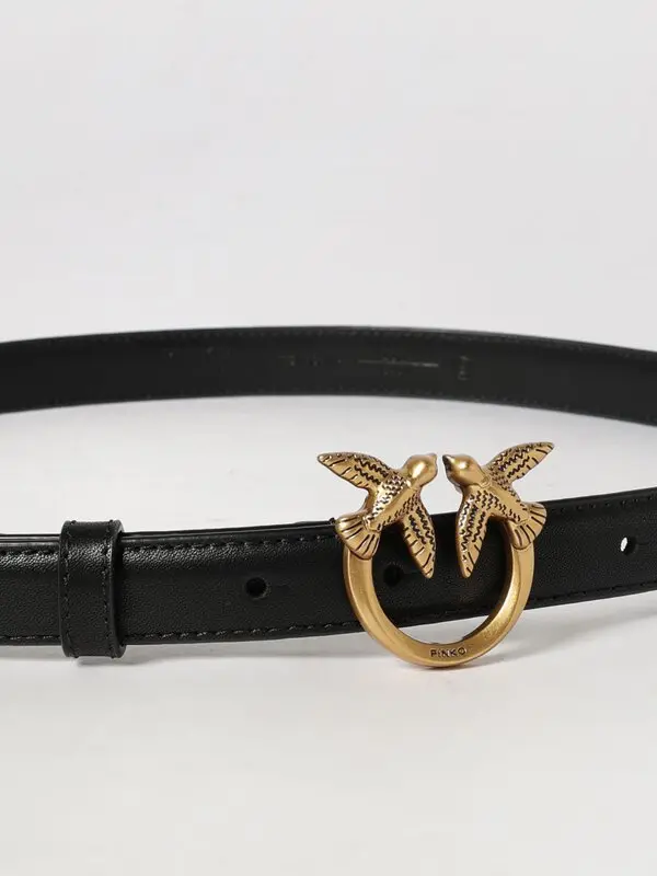Pinko Embellished Leather Belt - Black